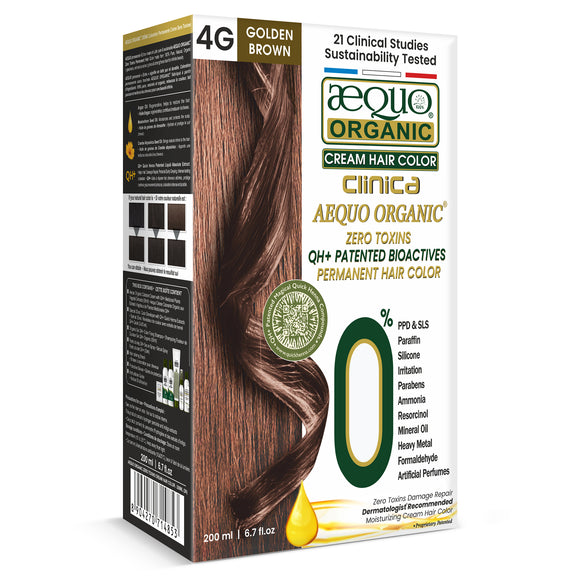 QH+ Aequo Organic Zero Toxins Permanent Cream Hair Colour- 200ml- 4G ...